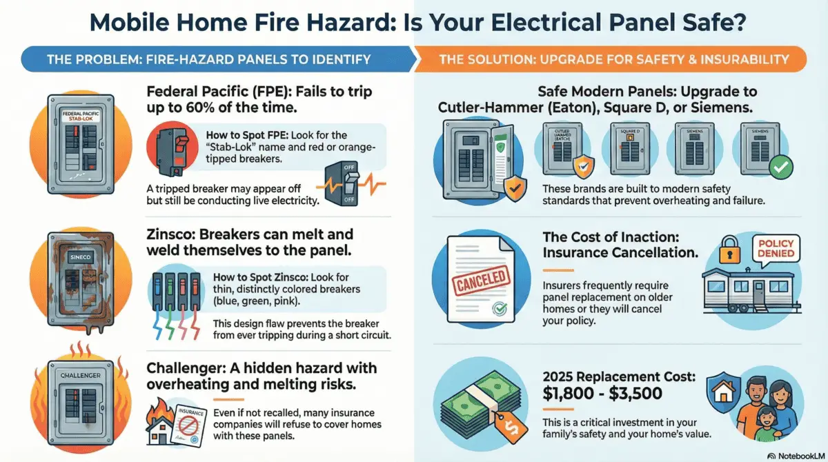 Mobile Home Electrical Panel Types (Federal Pacific, Zinsco, Challenger ...